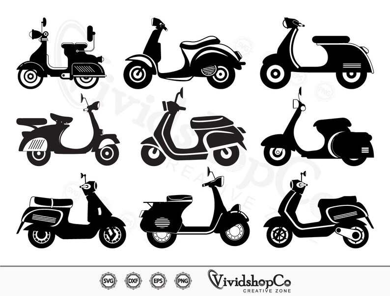 Plotterdatei Motorroller Vespa svg Motorroller Svg Clipart - Etsy.de