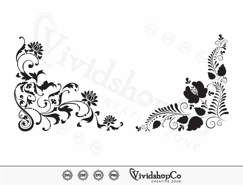 Floral Corner SVG Corner Floral Border Floral Floral Frame - Etsy Canada