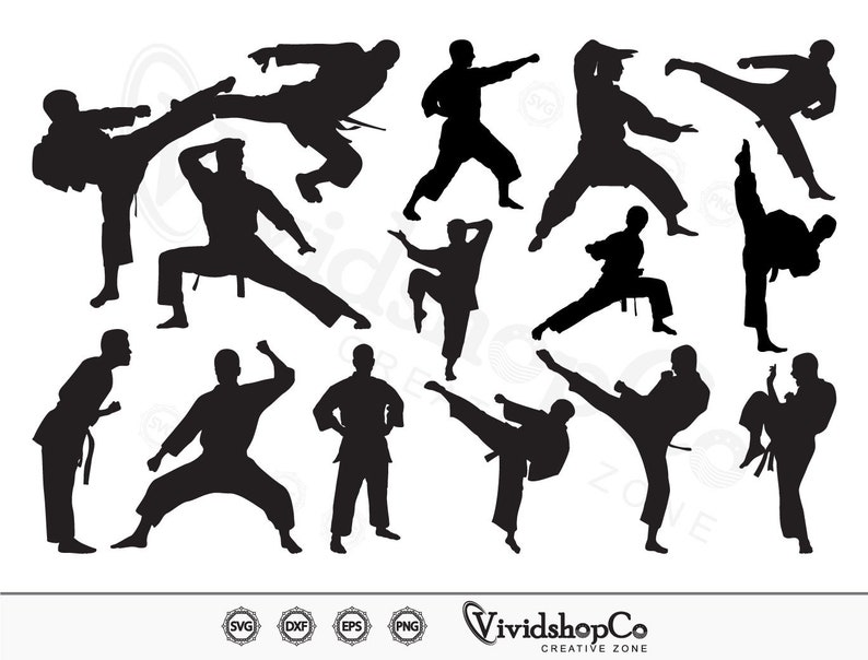 Karate SVG Martial Arts Svg Taekwondo Svg Clipart Cut - Etsy