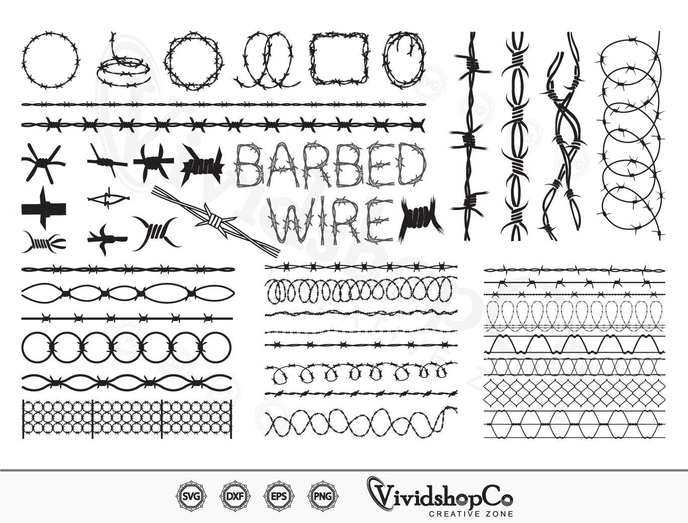 Barbed Wire SVG Barbed Wire Frame Wired Fence Barb Wire - Etsy
