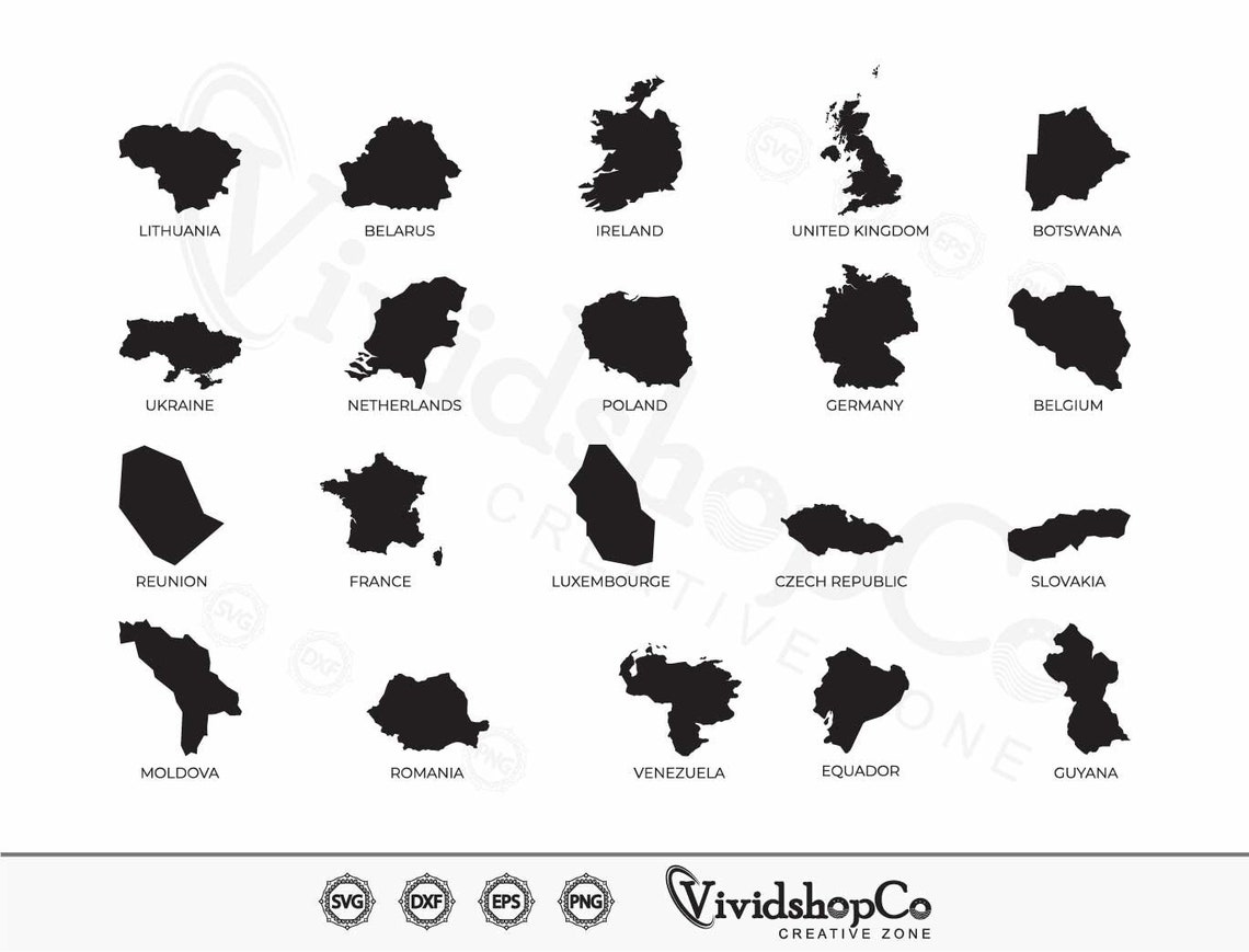 World Map SVG Countries Map Svg Map Svg States Svg - Etsy Canada