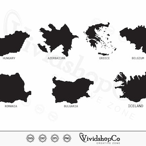 Countries Map Svg, World Map Svg, Map Svg, States Svg, Clipart, Cut ...
