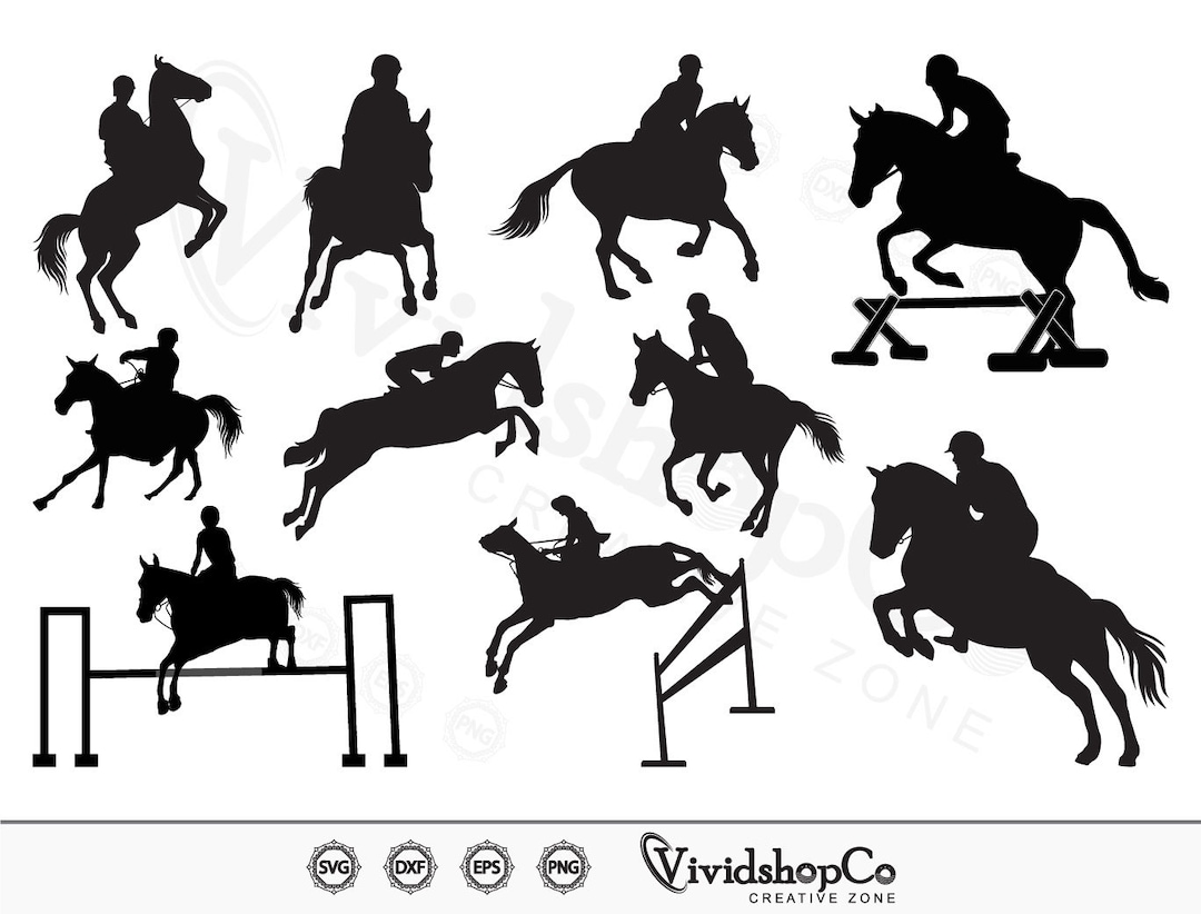 Horse and Rider SVG, Horse Jumping Svg Horse Svg, Clipart, Cut Files ...