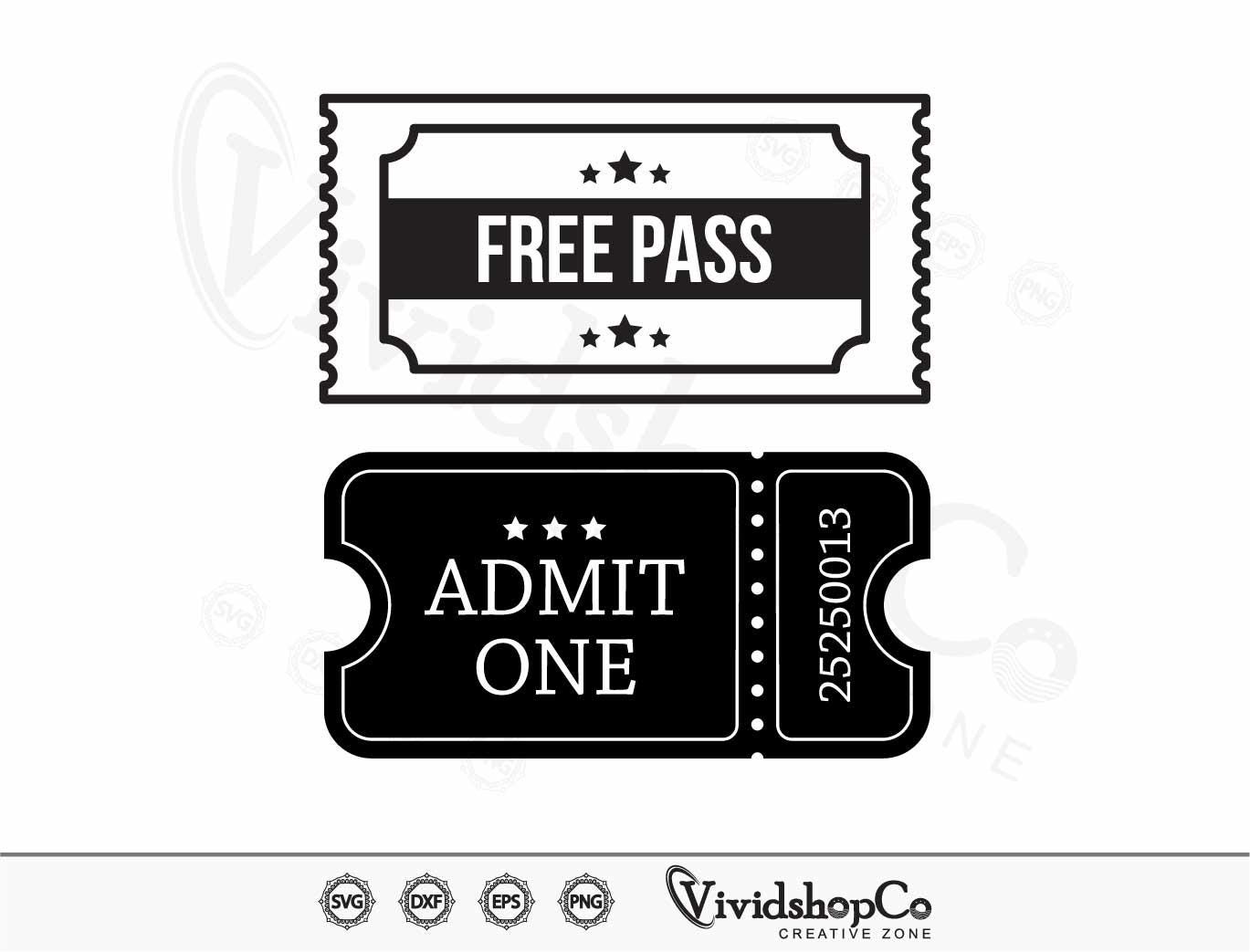 Ticket SVG, Blank Ticket, Admission Ticket, Movie Ticket, Admit One ...