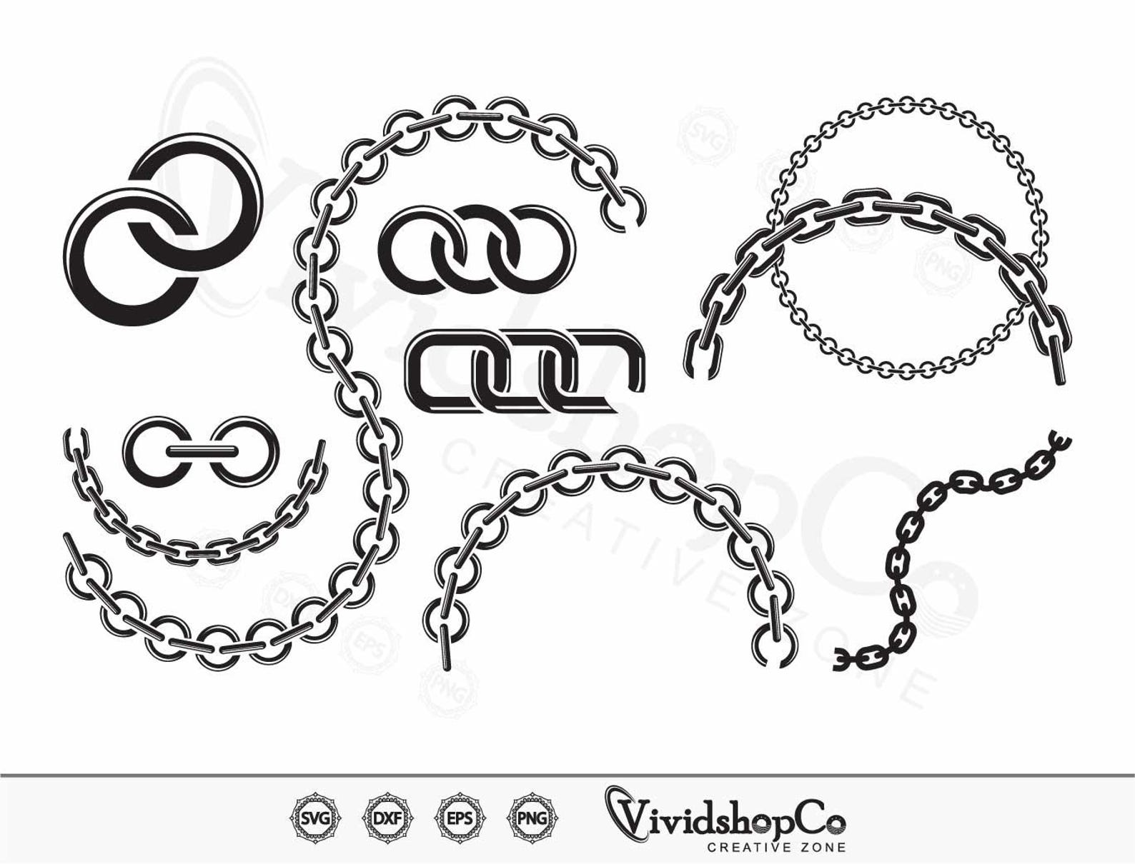 Chains SVG, Chain Link Svg, Breaking Chains Svg, Clipart, Cut Files for ...