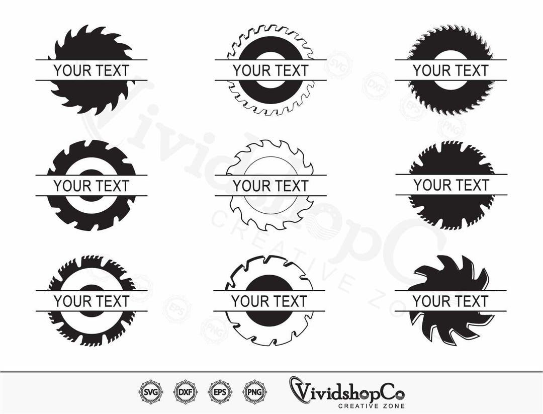 Saw Blade Name Frame SVG, Saw Blade Name Frame Vector, Silhouette ...