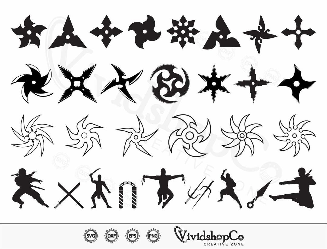 Ninja Stars Svg, Throwing Star Svg, Ninja Svg, Karate Svg, Vector, Silhouette, Cricut File ...