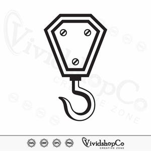 Hook Crane SVG, Hook Svg, Chain Hook Svg, Construction Hook Svg ...