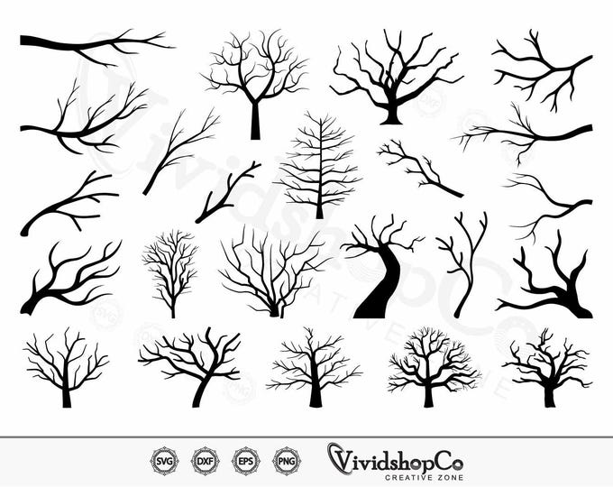 Tree Branch Svg, Clipart, Cut Files for Silhouette, Vector, Dxf, Eps ...