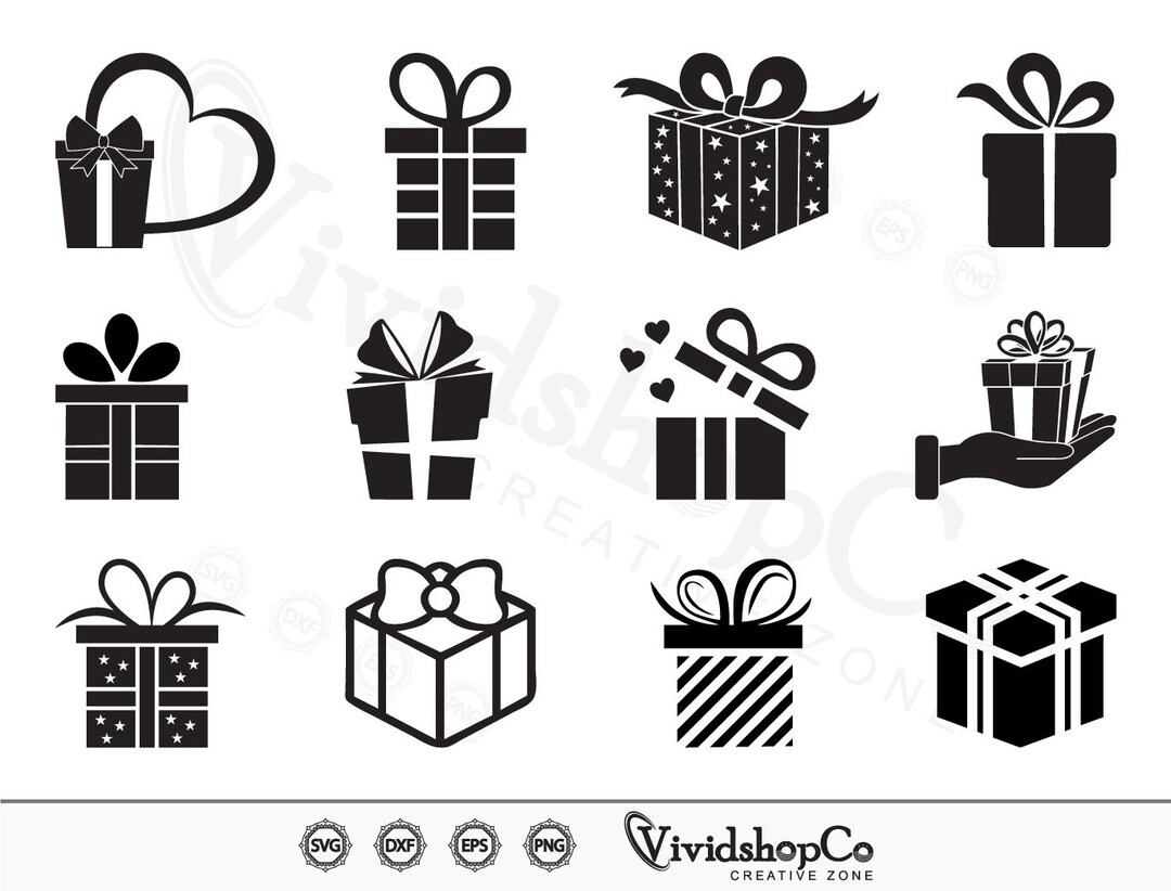 Gift Box Svg, Present Svg, Gift Svg, Ribbon Svg, Png, Svg Files for ...