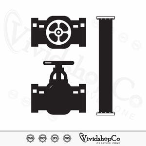 Steel Pipe Fittings SVG, Pipe Fittings Svg, Pipe Svg, Clipart, Cut ...