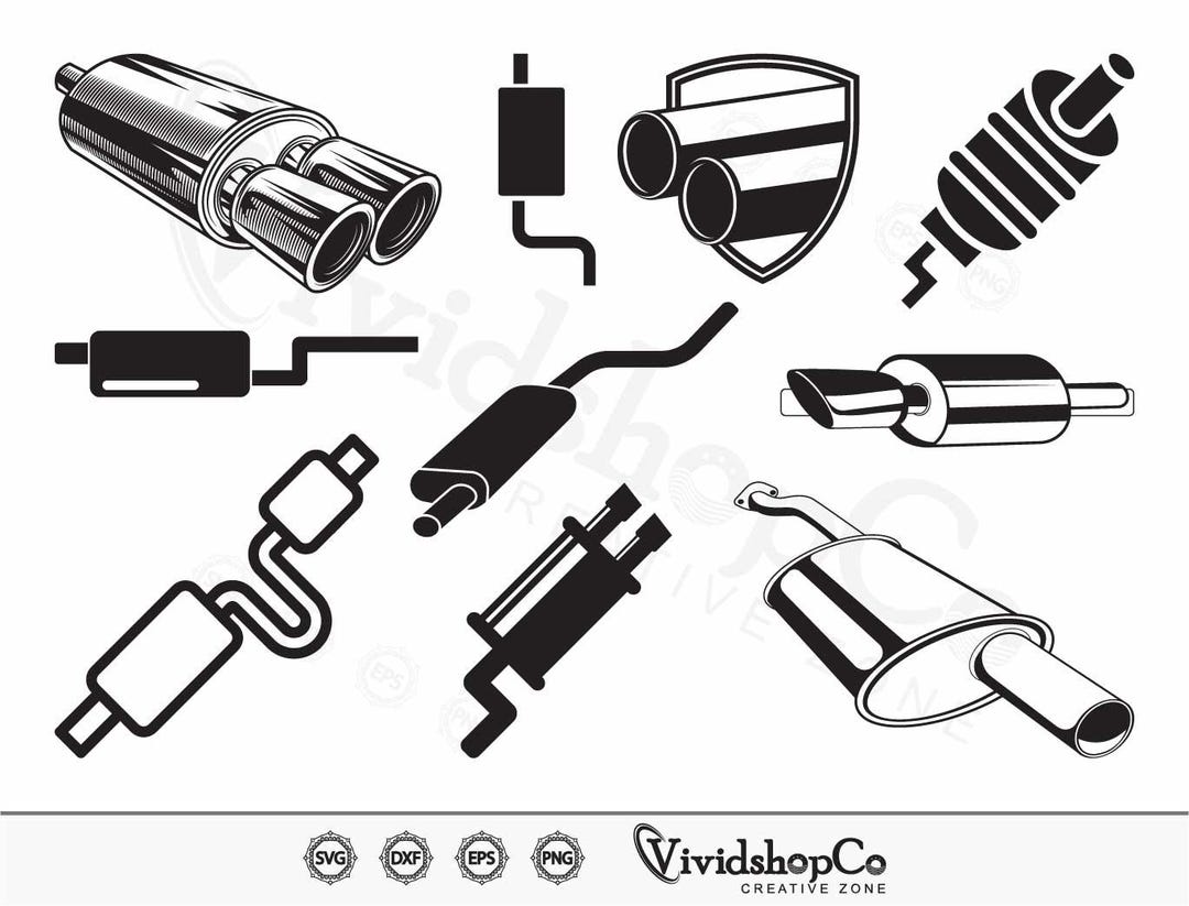 Exhaust Pipe SVG, Car Exhaust Pipe Svg, Exhaust Svg, Mechanic Svg, Car ...