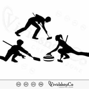 Curling SVG, Curler Svg, Curling Rock Svg, Curling Broom Svg, Winter ...