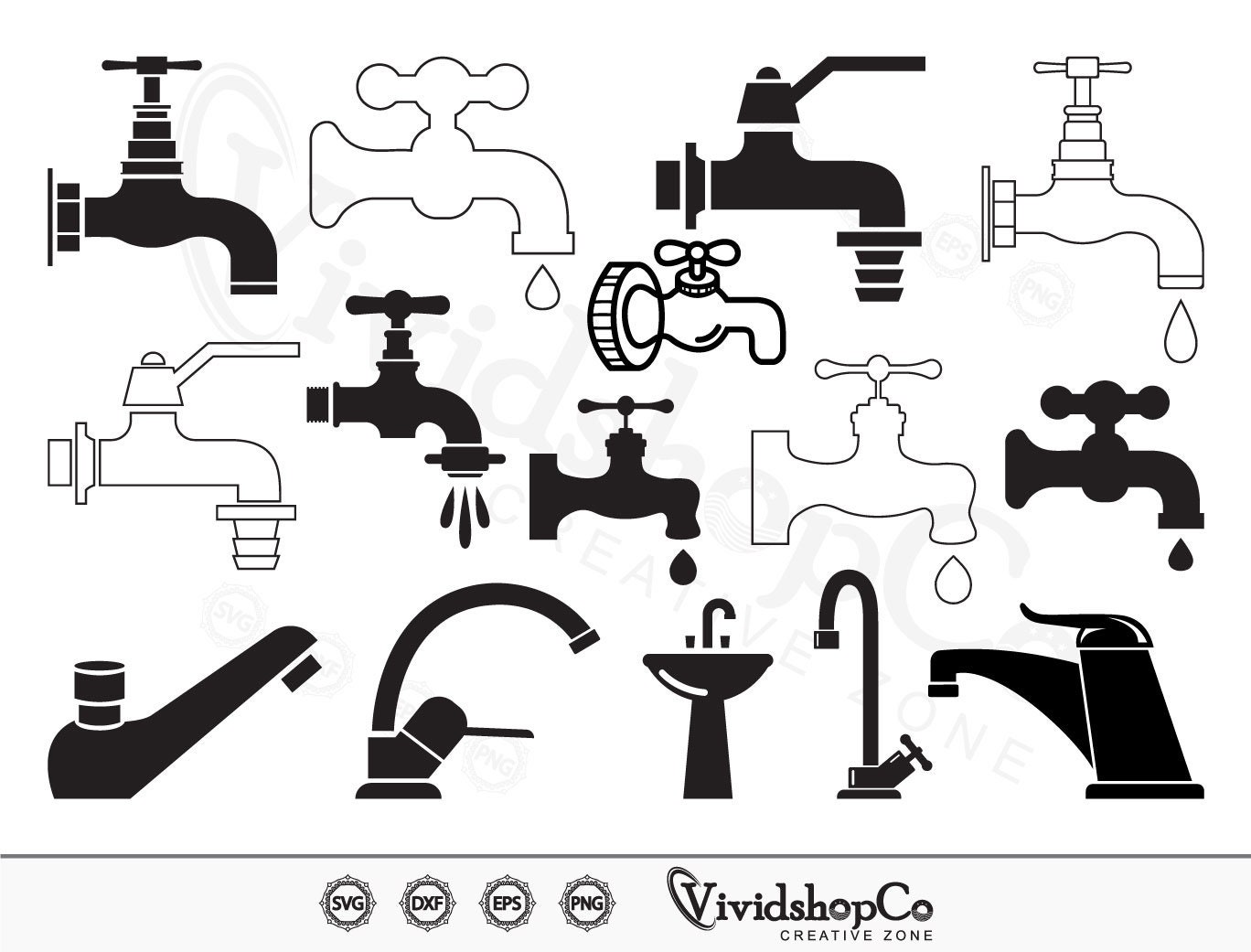 Water Faucet Svg, Faucet Svg, Water Tap Svg, Dripping Faucet Svg ...