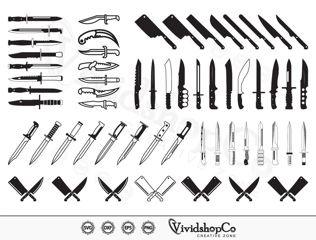 Knife SVG, Kitchen Knife Svg, Pocket Knife Svg, Knives Svg, Clipart ...