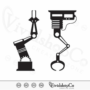 Robotic Arms SVG, Robot Svg, Industrial Svg, Manufacturing Svg, Clipart ...