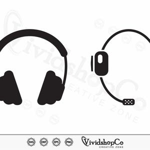 Headset Svg, Headphone Svg, DJ Svg, Music Svg, Headset Clipart, Cut ...