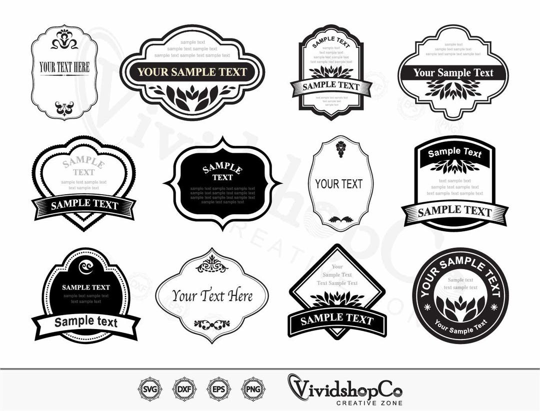 Bottle Label SVG, Label Svg, Bottle Template Svg, Vector, Silhouette ...