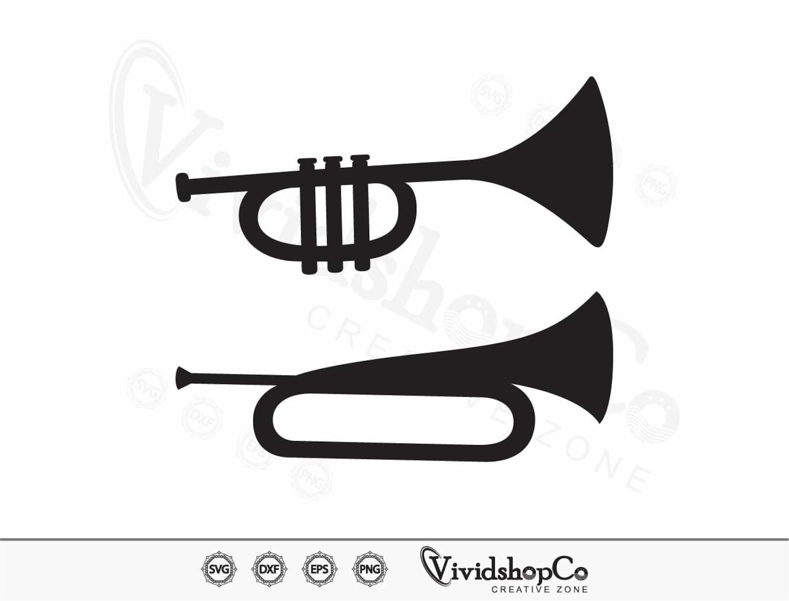Trumpet Svg, Horn Trumpet Svg, Musical Instrument, Marching Band ...