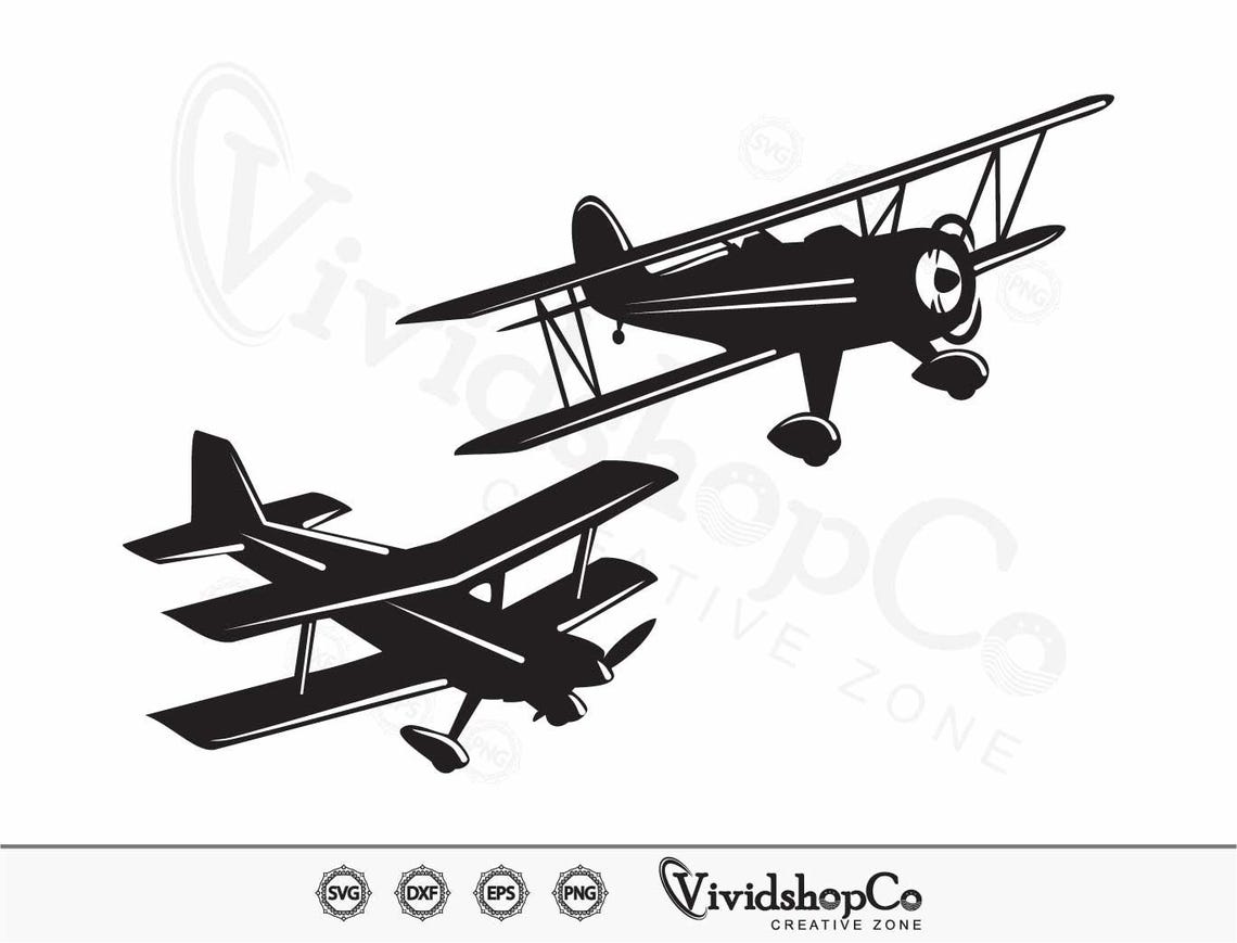 Biplane SVG, Fly Svg, Propeller Plane Svg, Aircraft Svg, Airplan Svg ...