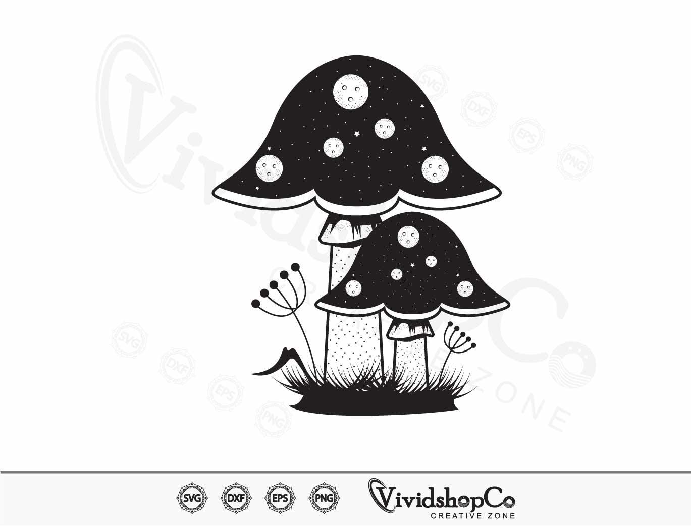 Mushroom SVG, Magic Mushroom Svg, Boho Svg, Cut Files for Silhouette ...