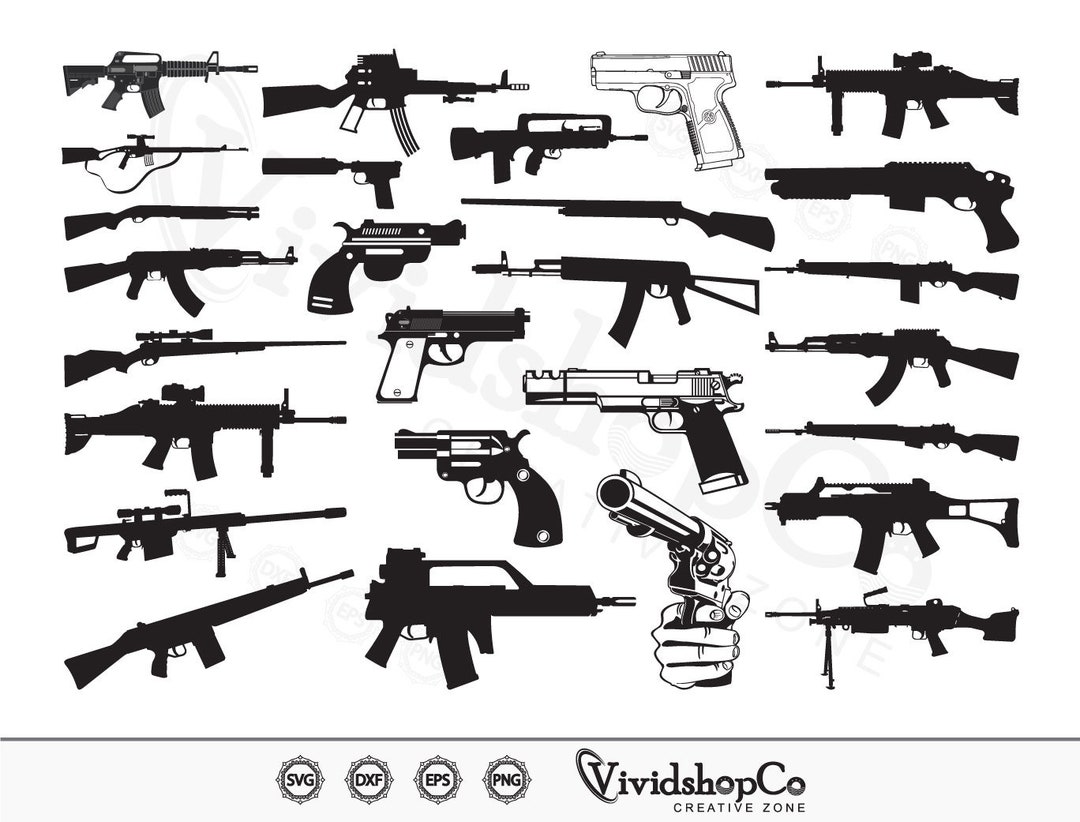 Guns SVG, Military Weapon Svg, Pistol Svg, Weapon Svg, Clipart ...