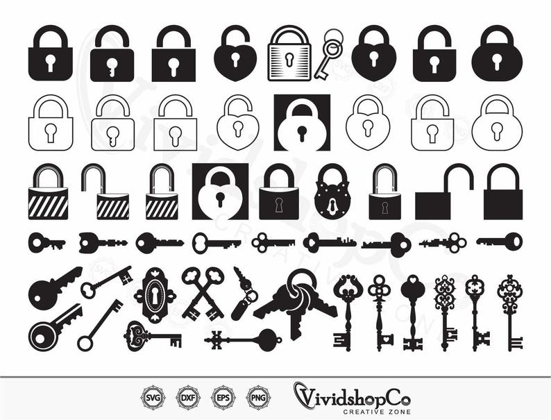 Lock and Key SVG, Lock Svg, Key Svg, Heart Lock Svg, House Key Svg ...