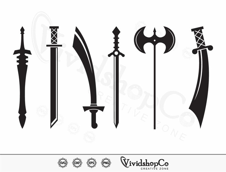 Sword SVG, Dagger Svg, Fancy Svg, Weapons Svg, Clipart, Cut Files for ...