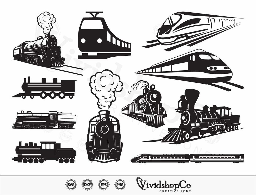 Train SVG, Railroad Svg, Locomotive, Steam Engine, Retro Train Svg ...