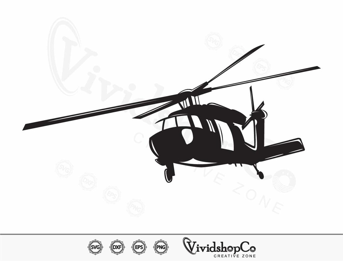 Helicopter Svg, Clipart, Cut Files for Silhouette, Files for Cricut ...