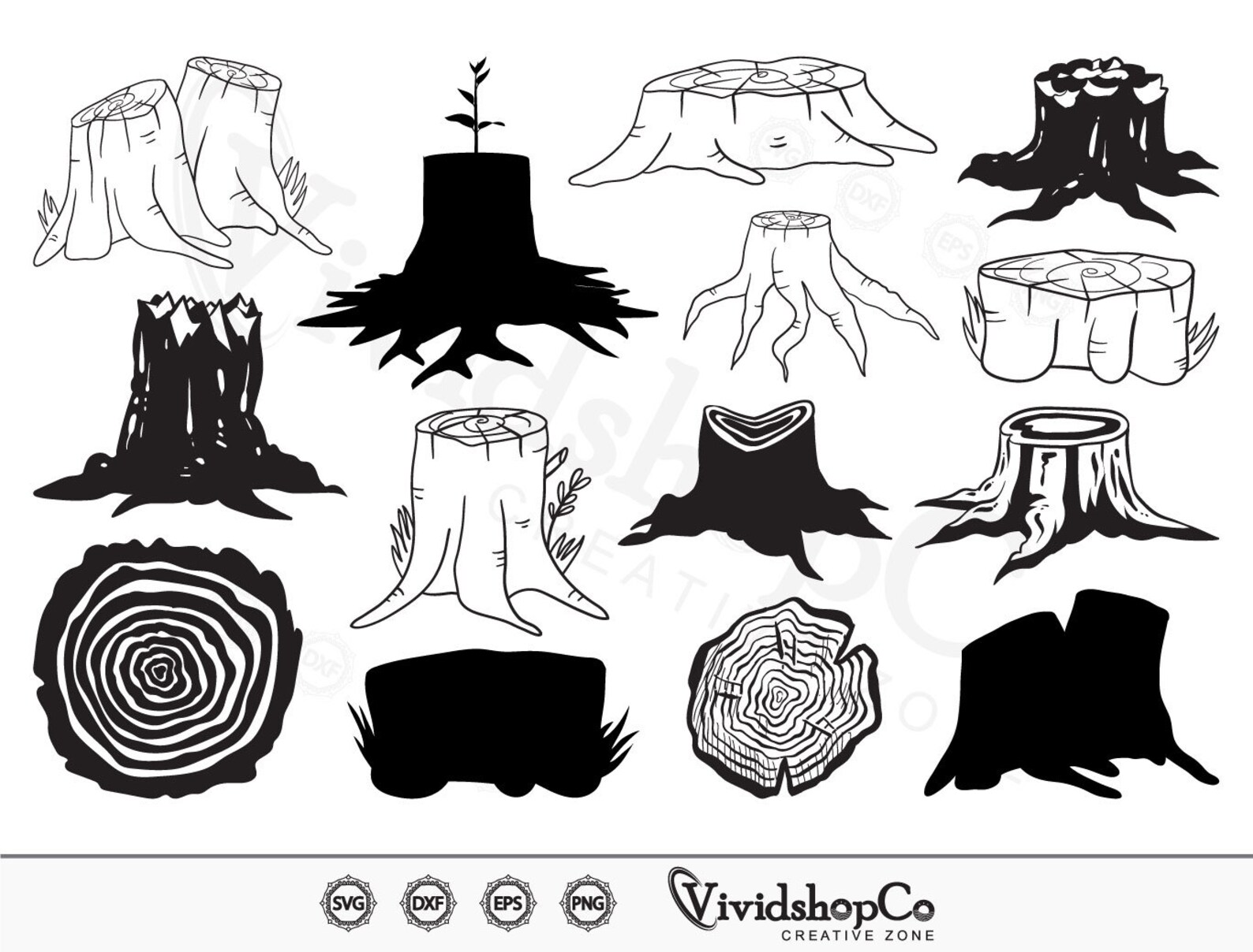 Tree Stump SVG Stump Svg Wood Slice Svg Tree Ring Svg - Etsy