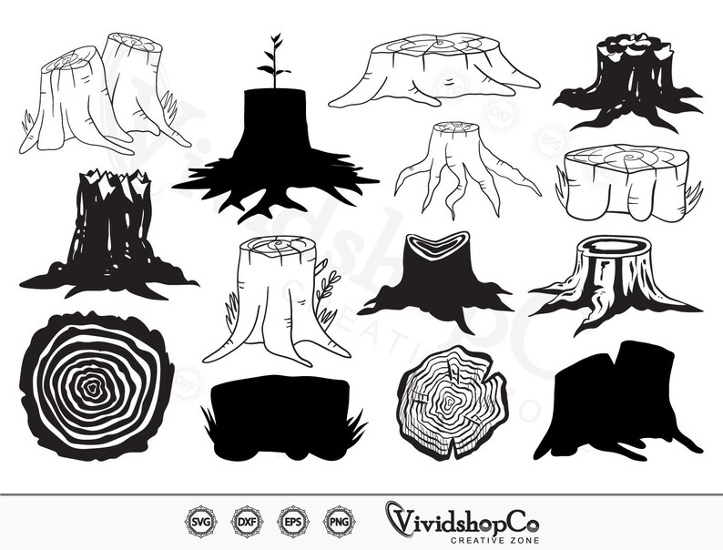 Tree Stump SVG Stump Svg Wood Slice Svg Tree Ring Svg - Etsy