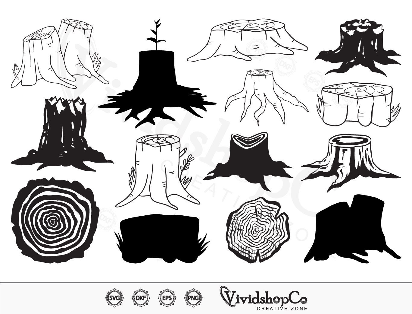 Tree Stump SVG Stump Svg Wood Slice Svg Tree Ring Svg - Etsy Australia