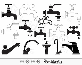 Water Faucet Svg, Faucet Svg, Water Tap Svg, Dripping Faucet Svg ...