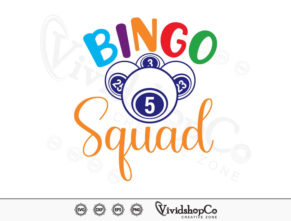 Bingo Squad Svg, Clipart, Cut Files for Silhouette, Files for Cricut ...