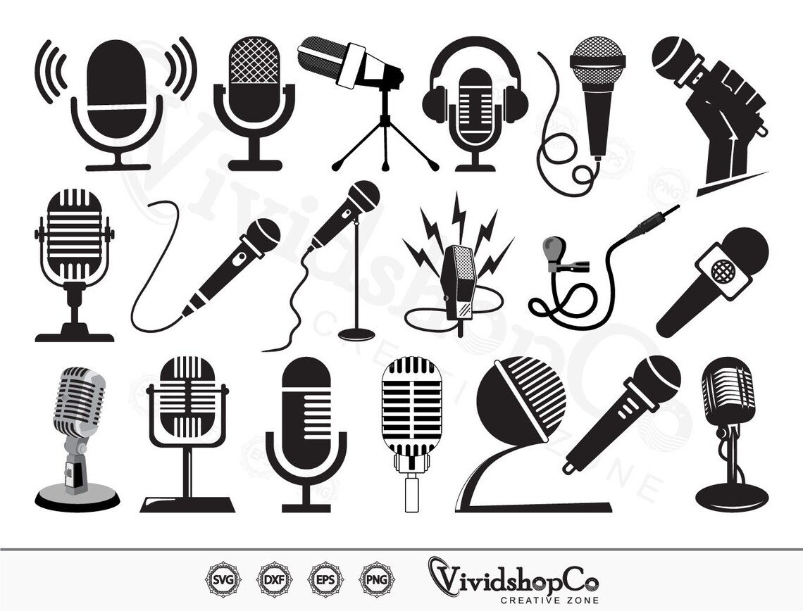 Microphone Svg Headphones Svg Mic Stand Svg Music Svg - Etsy