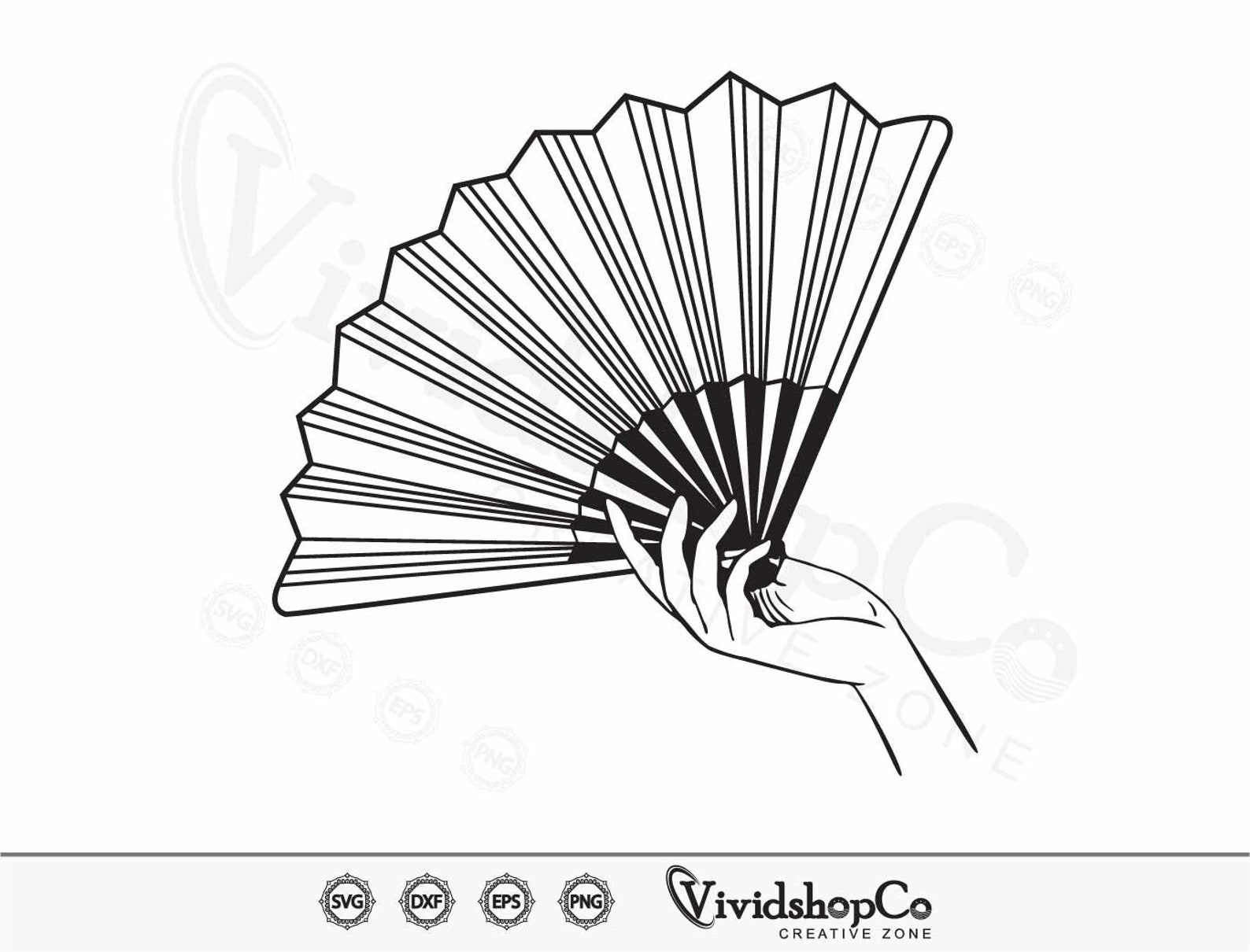 Hand Fan Svg Japanese Fan Svg Folding Hand Fan Svg Spanish - Etsy