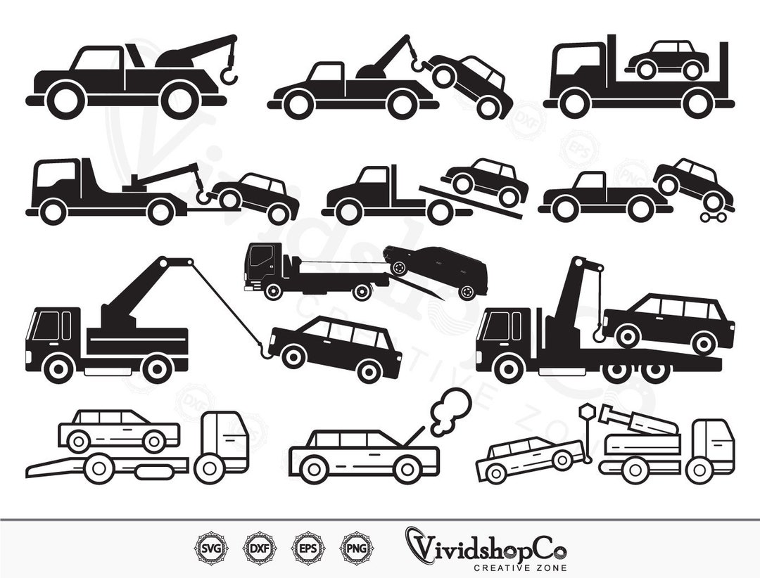 Tow Truck SVG, Towing Car Svg, Tow Vehicle Svg, Rollback Truck Svg ...
