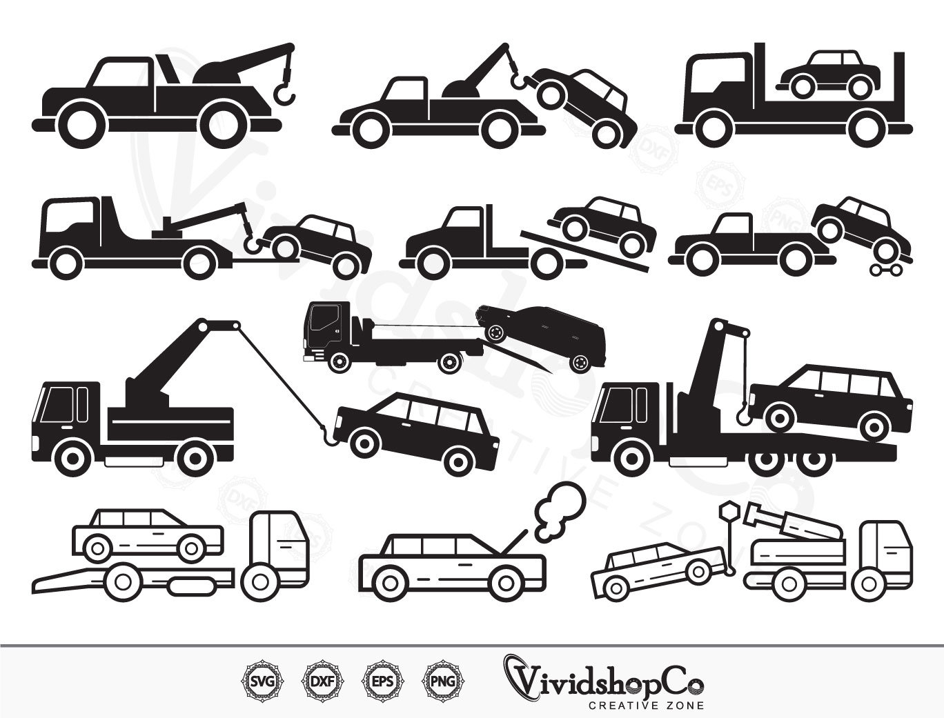 Tow Truck SVG, Towing Car Svg, Tow Vehicle Svg, Rollback Truck Svg ...
