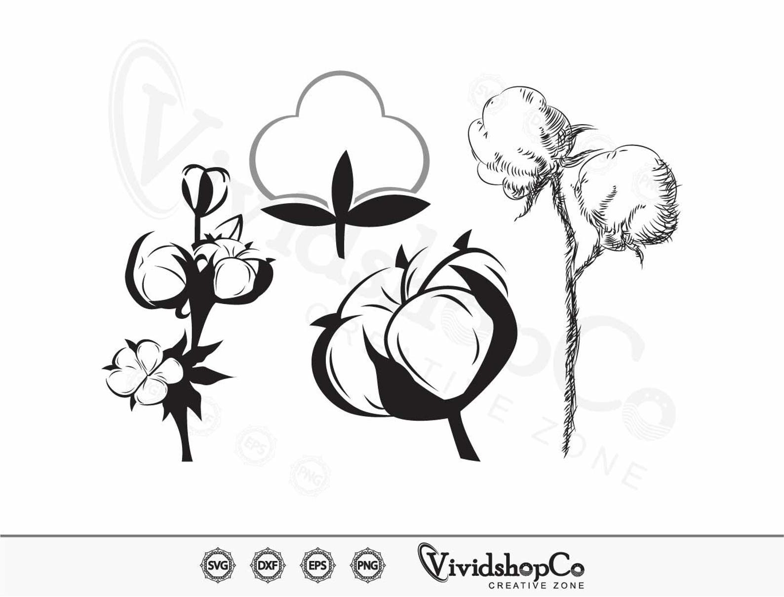 Coton Flower Svg, Flower Svg, Clipart, Cut Files for Silhouette, Files ...