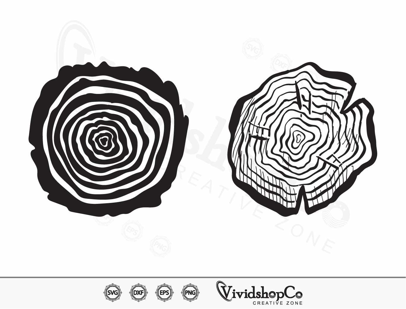Tree Stump SVG, Stump Svg, Wood Slice Svg, Tree Ring Svg, Clipart, Cut ...