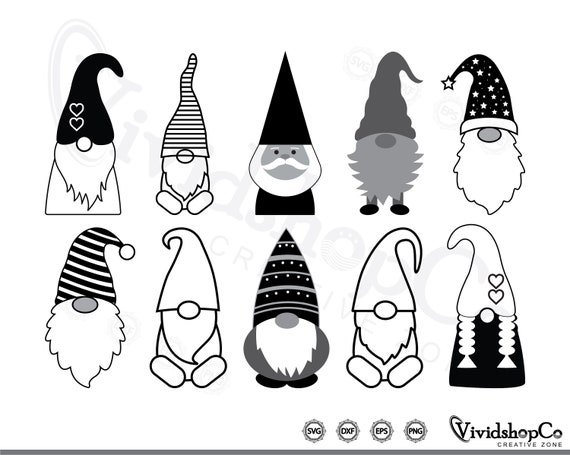 Gnome SVG Bundle Gnome Clipart Design Gnome Vector Files for Cricut png ...