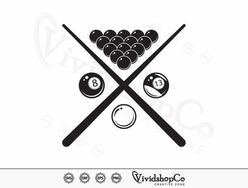 Billiard Black SVG, Snooker Svg, Pool Svg, Billiards Svg, Vector ...