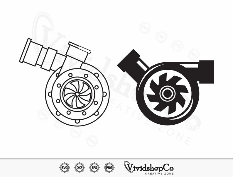Turbocharger SVG, Turbo Charger Svg, Turbo Svg, Car Turbocharger Svg ...