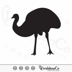 Emu SVG, Vogel svg, Tier svg, Clipart, Schnittdateien für Silhouette ...