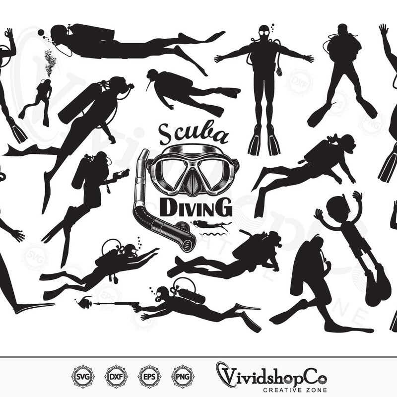 Scuba Free Dive Svg - Etsy
