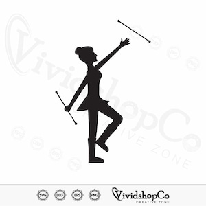 Baton Twirling SVG, Baton Dancing Girl Svg, Baton Svg, Majorette Svg ...