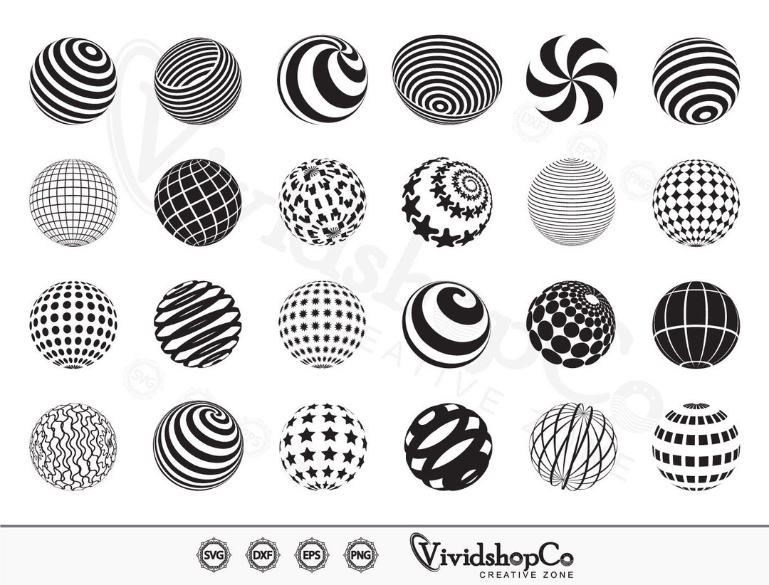 Spheres SVG, Globe Grid Svg, Clipart, Cut Files for Silhouette, Files ...