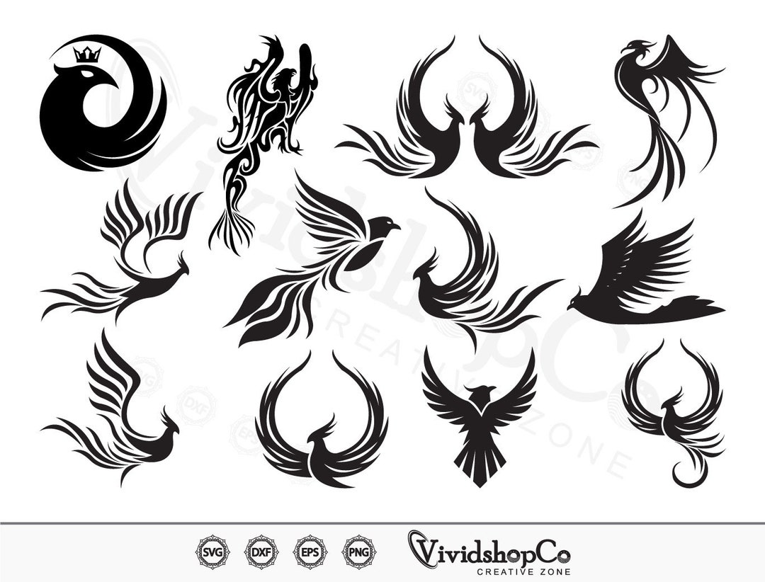 Phoenix Svg Phoenix Bird Svg Clipart Cut Files for - Etsy Australia