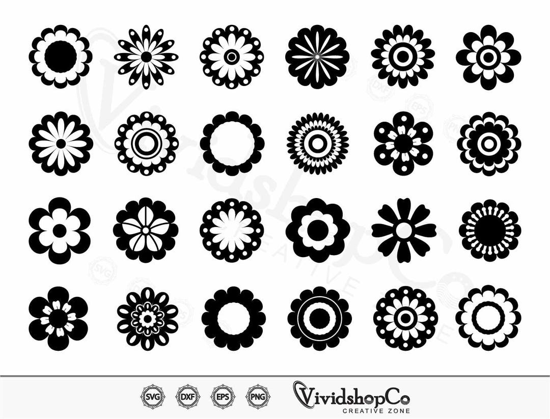 Flower Shapes SVG, Flower Templates Svg, Flower Svg, Clipart, Cut Files ...